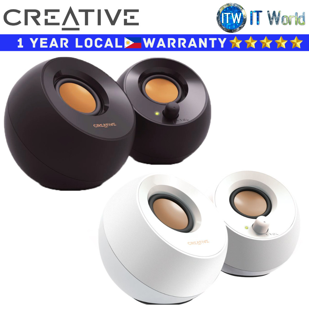 Itw | Creative Computer Speaker Pebble MF1680 Modern 2.0 USB (Black | White) | Shopee Philippines