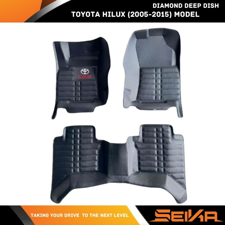 Toyota Hilux (2005-2015) Premium Diamond Deep Dish Car Floor Matting ...