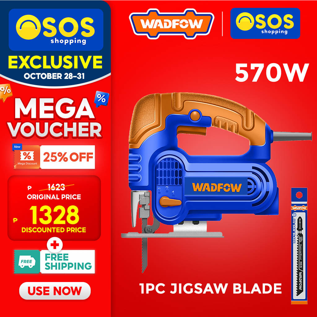 WADFOW Electric Jigsaw 570W Wood Cutter Machine 4 Step Pendulum ...