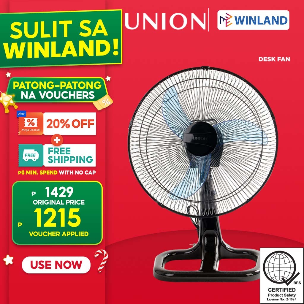 Union by Winland 16inches Wind Plus Floor Fan / Electric Fan UGFF-1650 ...