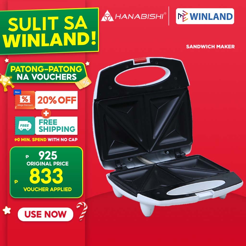 Hanabishi by Winland Modern Non-stick 4 Slice Triangle Sandwich Maker ...