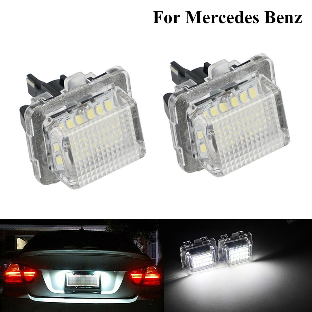 2 Pcs Car LED Number License Plate Lights Lamp For Mercedes Benz C ...