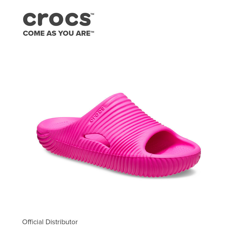 Crocs Mellow Recovery Slide Inmold Texture in Pink Crush | Shopee ...