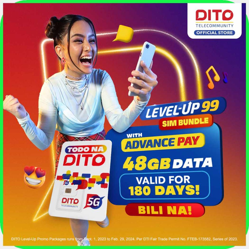 DITO`Y+Level-Up@FT!SIM[SQ!Pack[am!99[dV!x[Ng!180[UJ!days | Shopee ...