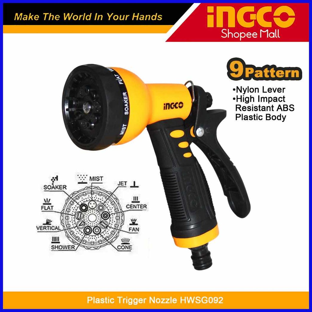 Ingco^nk`Plastic[u,Trigger!C,Nozzle!H,9!q,Pattern!P,Way!N,Water!t,Spray ...