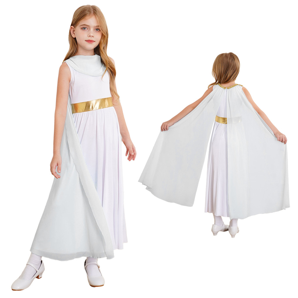Rswnyirn Girls Halloween Ancient Greek Princess Cosplay Costume ...