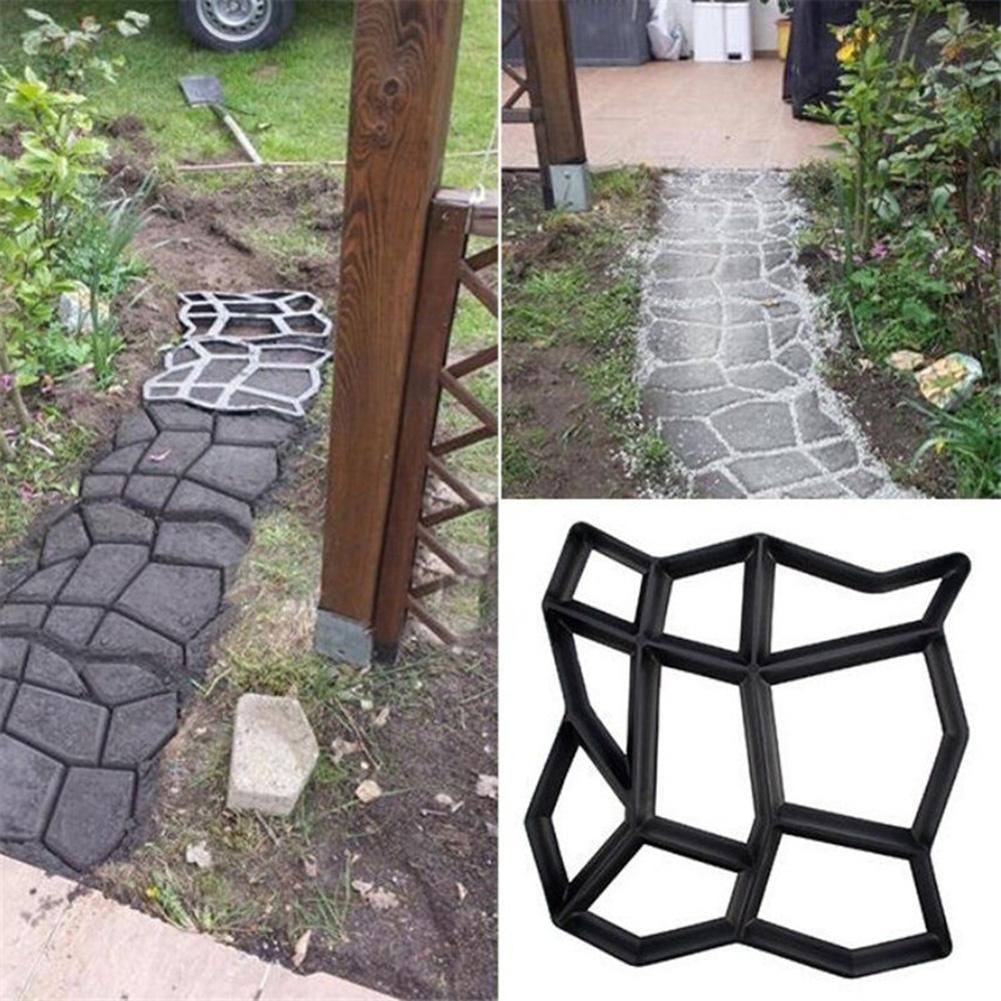 ☃9 Grid Path Stone Mould Paving Concrete Stepping Stone Molds for Home ...
