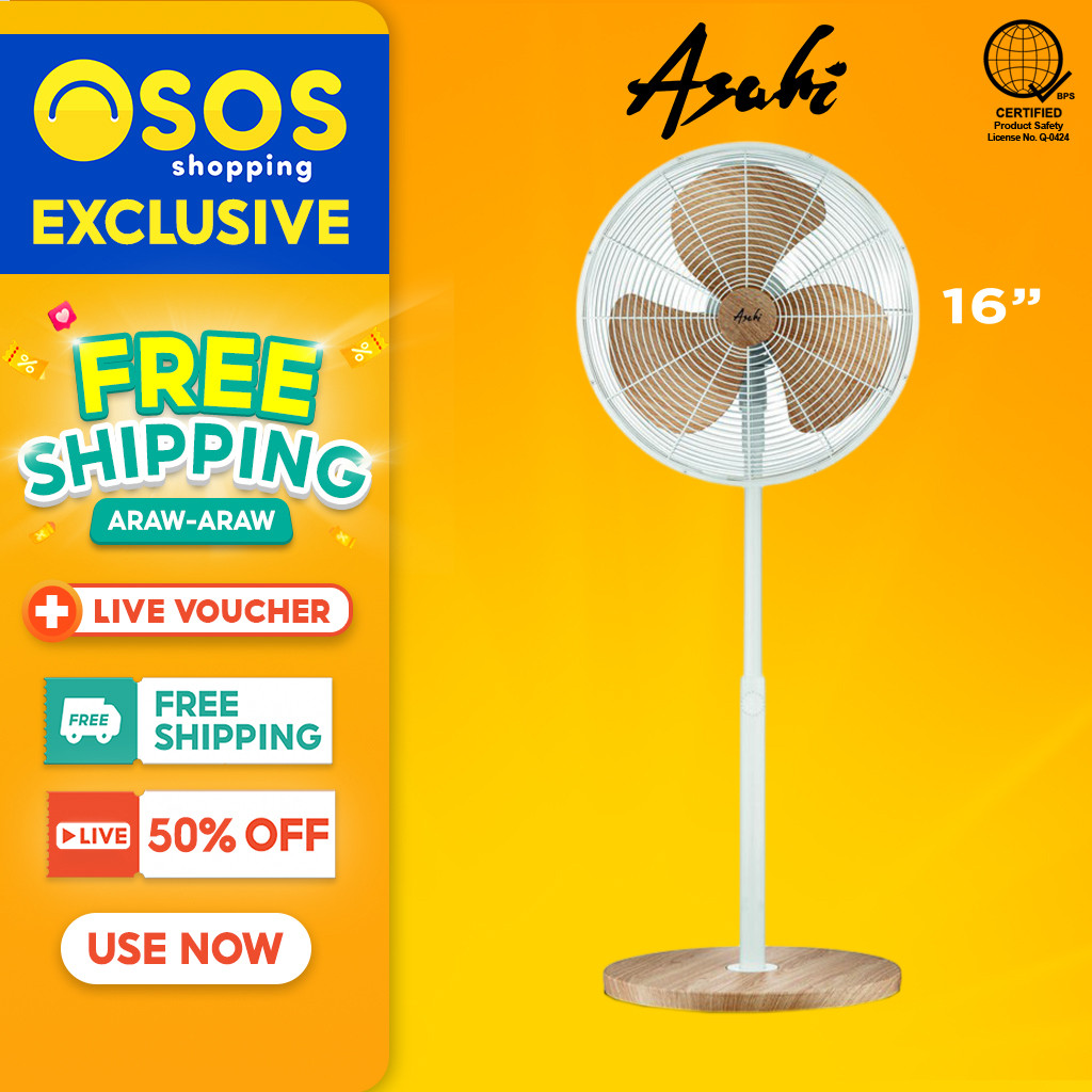 ASAHI Original Asahi Retro Wooden Stand Fan 16" | Electric Fan XF 6081 ...