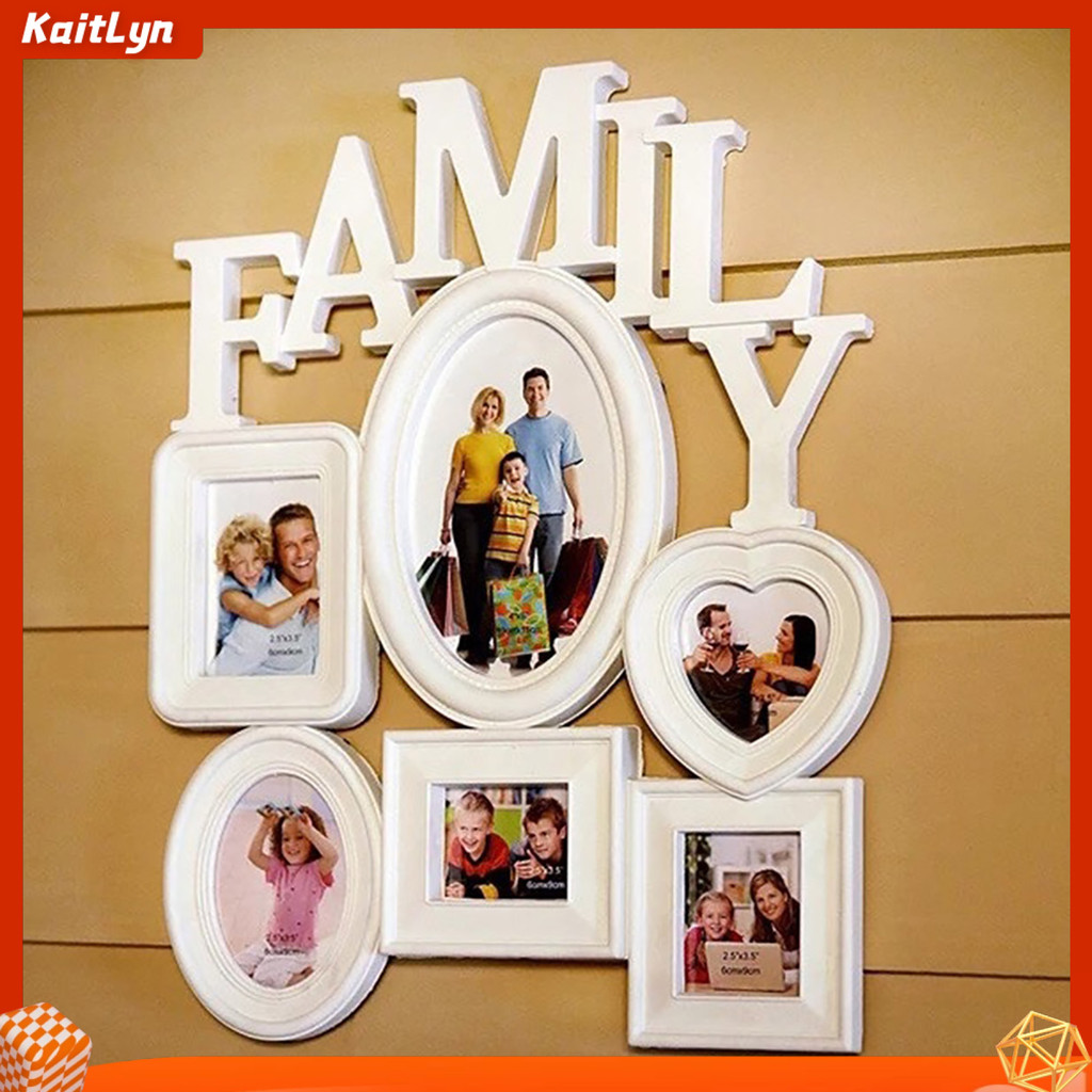 Plastic Family Photo Frame Wall Hanging Picture Holder Display Home ...