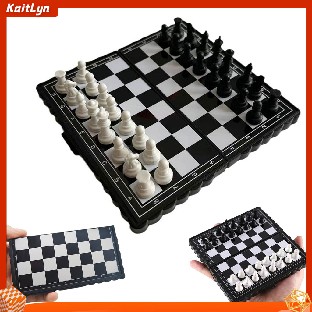 Foldable Chess Set Portable Chess Board Portable Magnetic Travel Chess ...