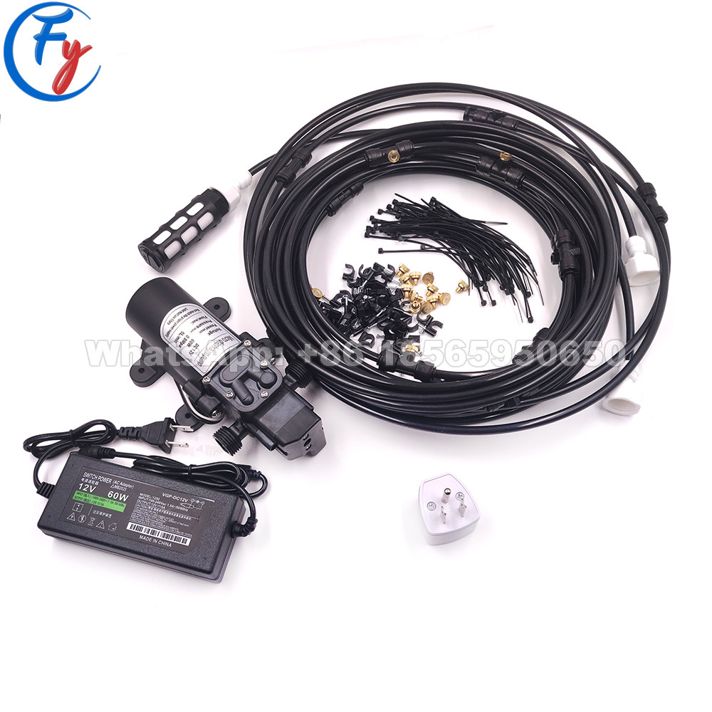 9m Water Mist Spray Electric Diaphragm Pump Kit, Garden Misting System, Outdoor Misting System X ...