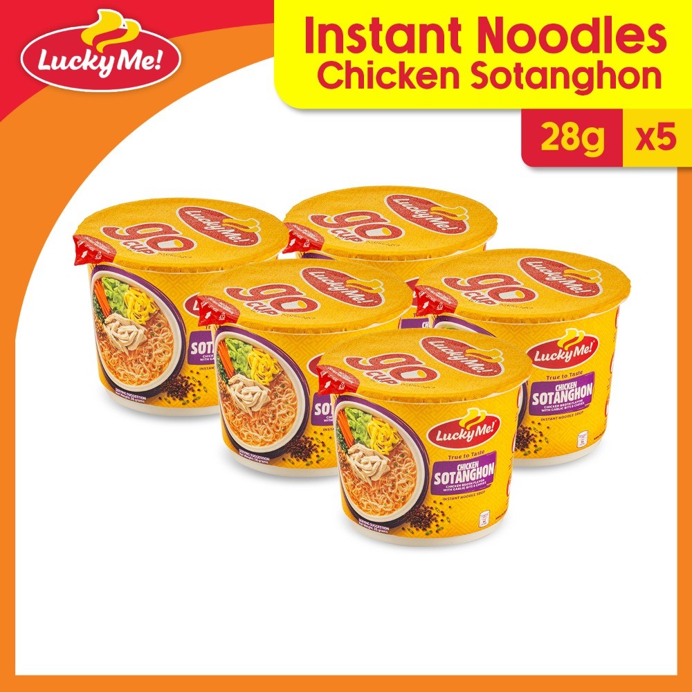 Lucky Me! Go Cup Mini Instant Noodle Soup Sotanghon Lite 28g X 5 ...