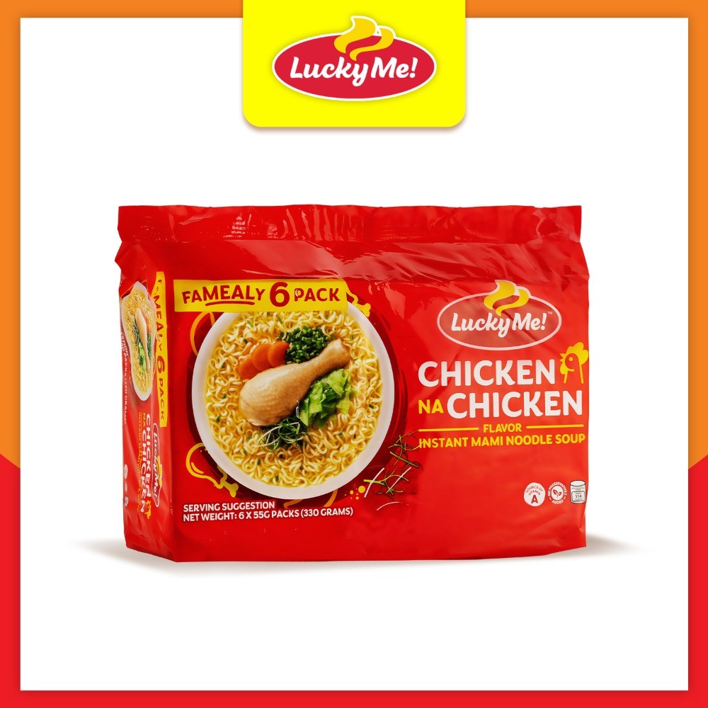 Lucky Me! Instant Noodle Soup Chicken na Chicken Multipack 55g x 6 | Shopee Philippines