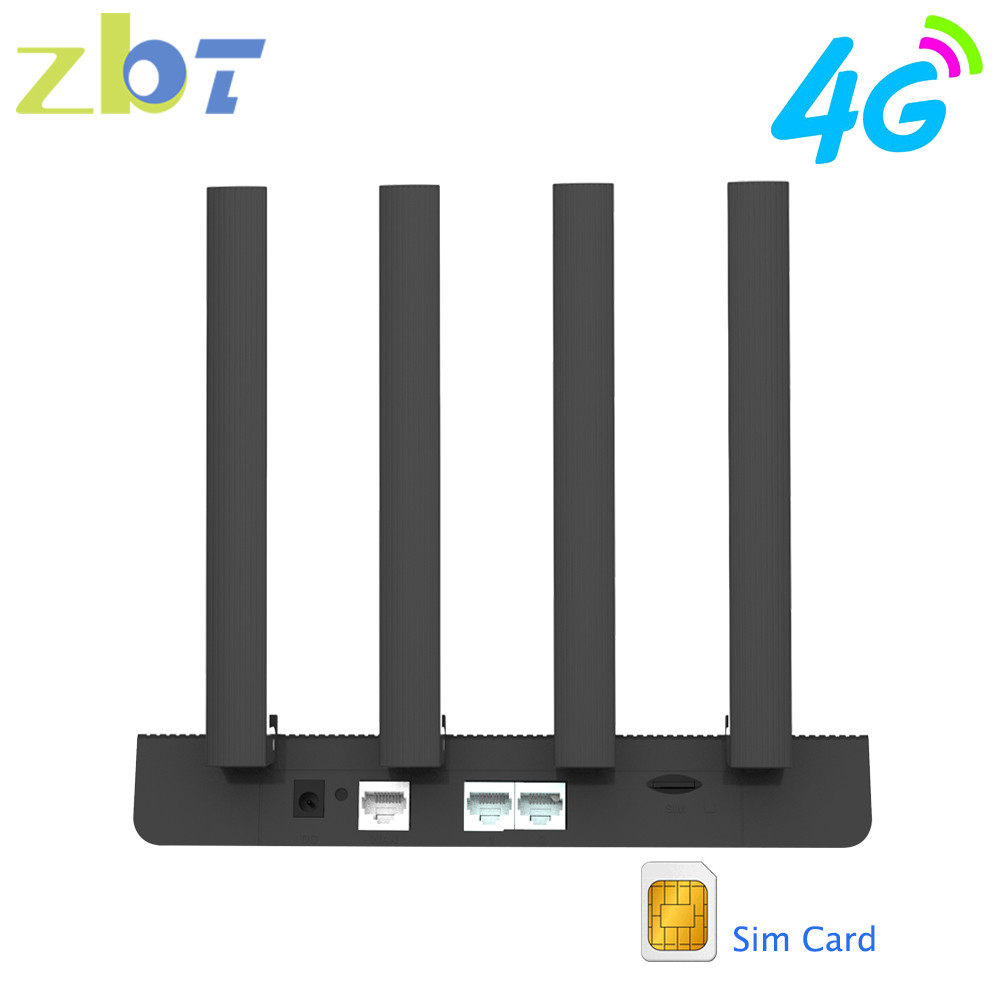 ☄ZBT 4G LTE Router WiFi SIM Card 300Mbps 1200Mbps Home Hotspot 2.4ghz ...