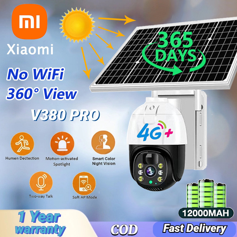 v380 pro cctv camera Sim Card Solar CCTV Camera 4G/Wifi 8MP Outdoor ...