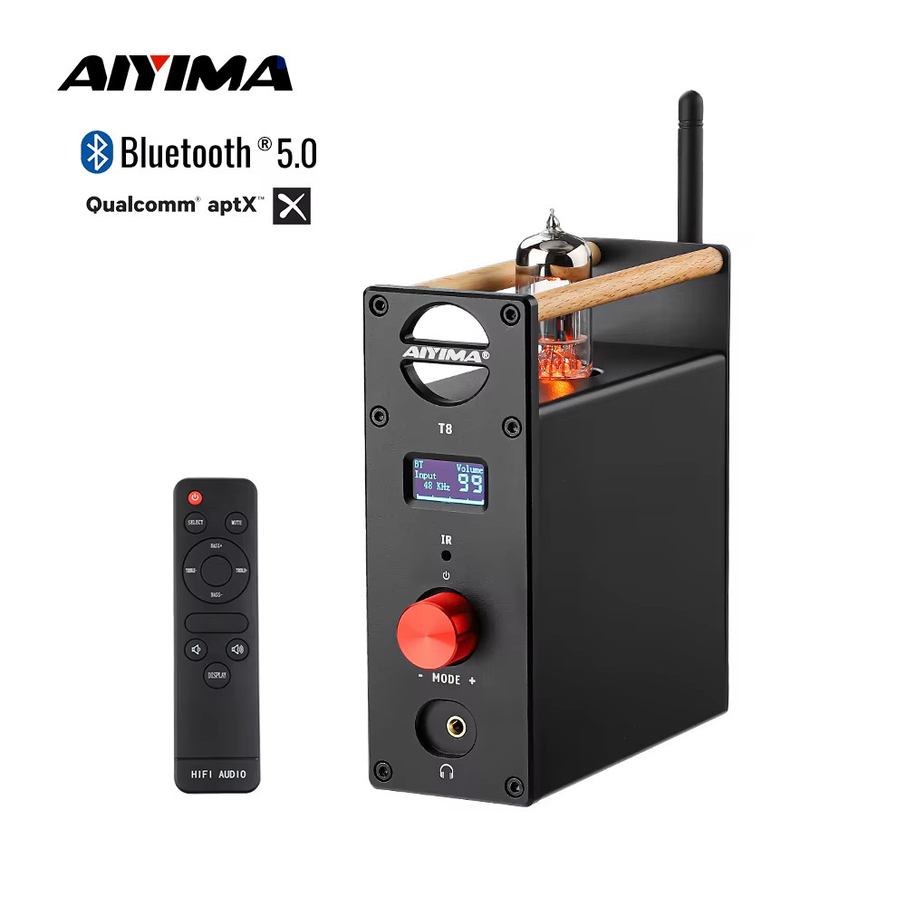 웃AIYIMA Audio T8 Bluetooth Tube Preamp Preamplifier A07 Power Amplifier A08 Pro TPA3255 Bluetoot ...