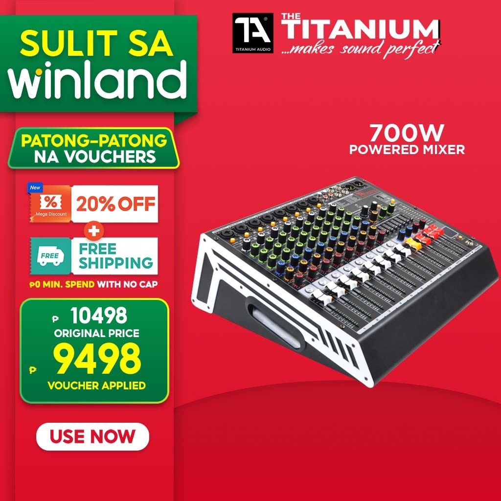 Titanium Audio by Winland Powered Mixer with DSP 700W RMS (USB,AUX,BT ...