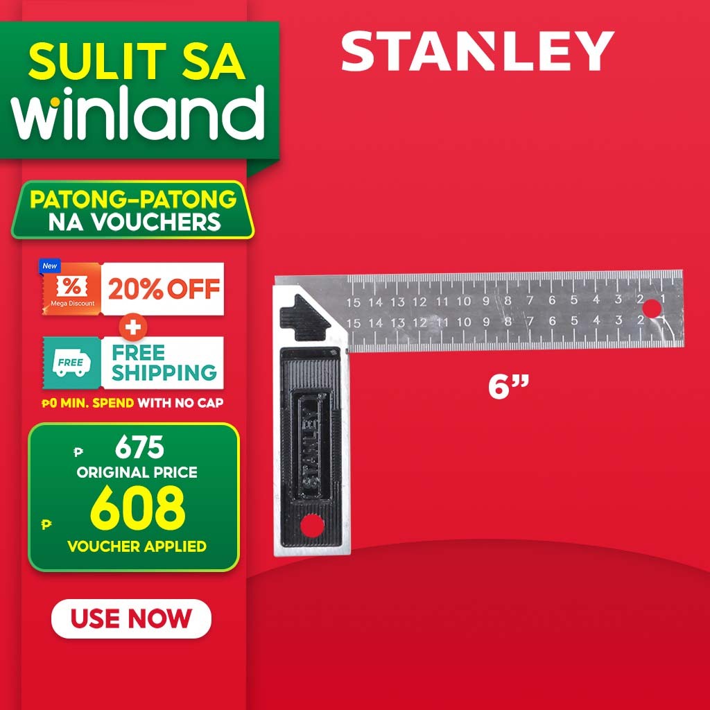 Stanley by Winland 6inches Aluminum Tri Square Ruler STHT46530-8 ...