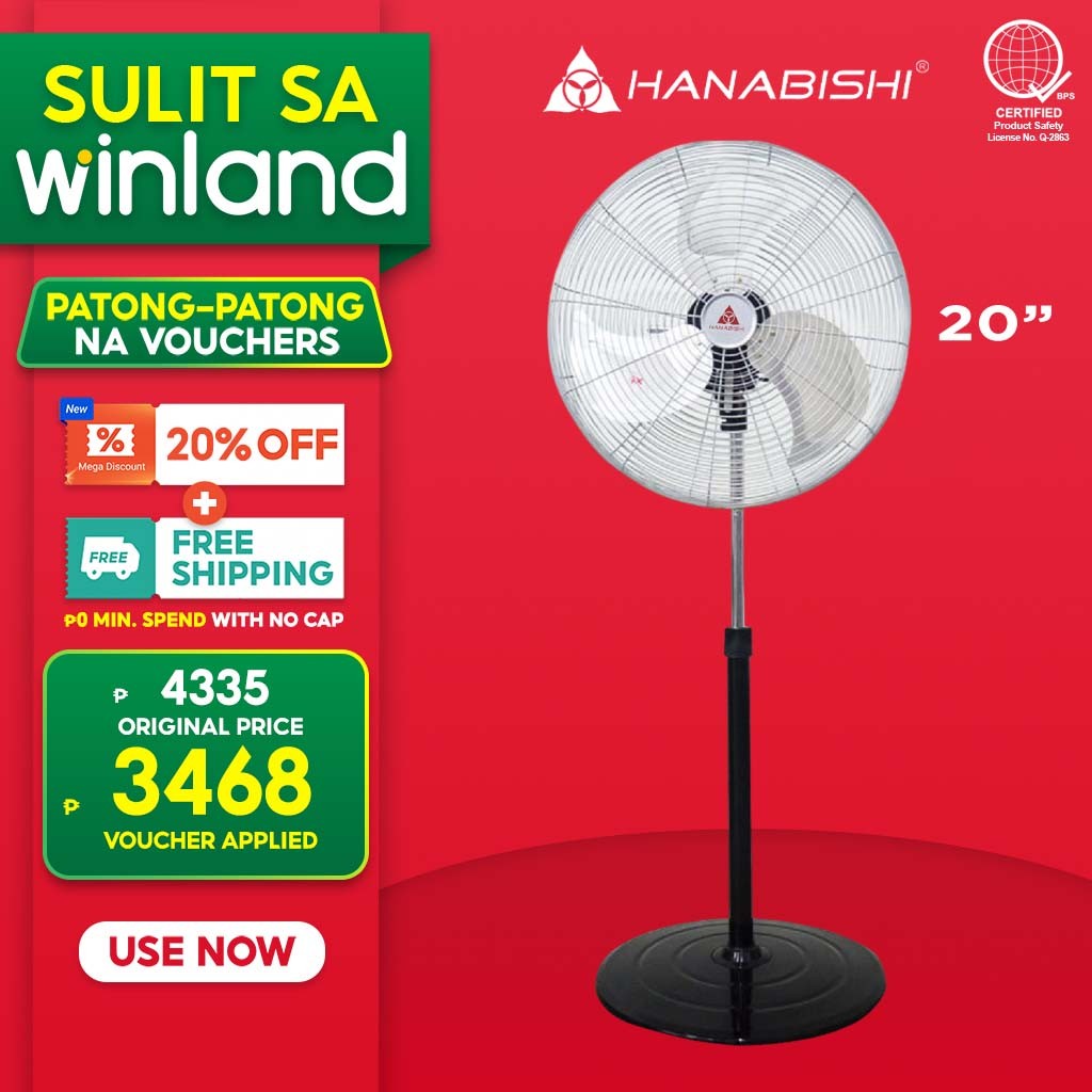 Hanabishi by Winland 20" High Velocity Industrial Stand Fan | Electric ...