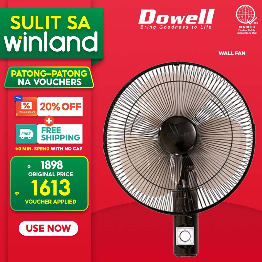 Dowell by Winland Powerful Wall Fan Electric Fan 16" DWF-1680 | Shopee ...