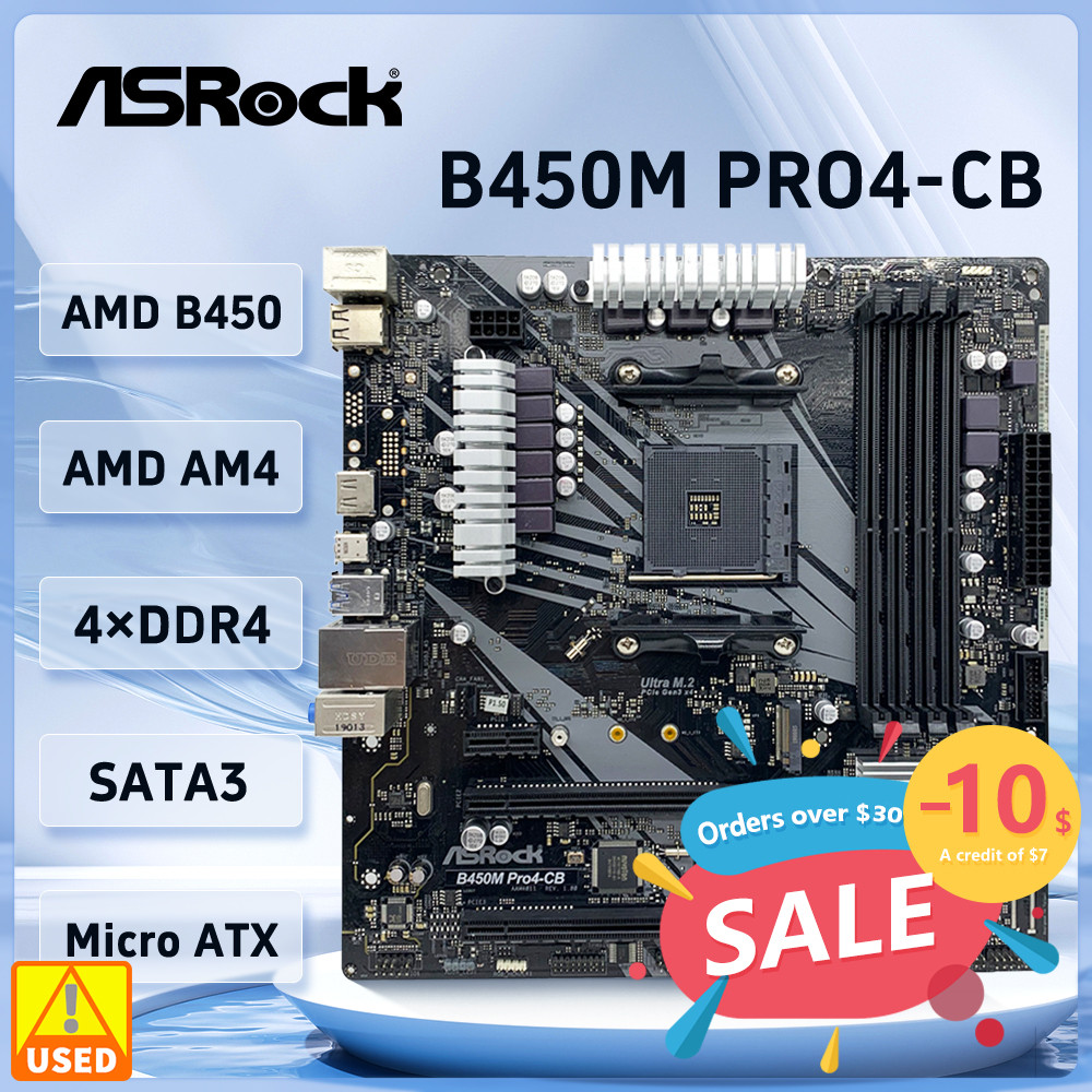~B450 B450M Motherboard ASRock B450M PRO4-CB Motherboard Socket AM4 ...