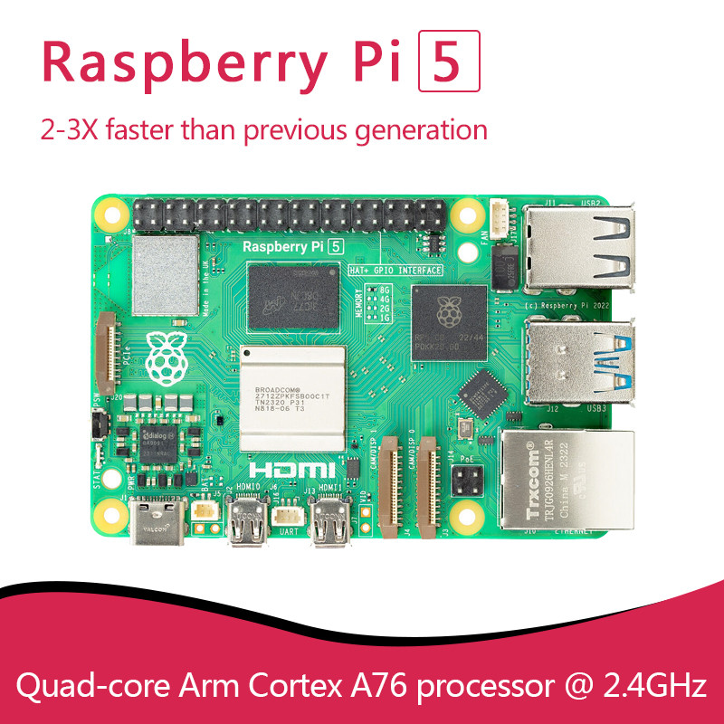 Official Original Raspberry Pi 5 Cortex-A76 Linux 2GB 4GB 8GB Arm Board ...