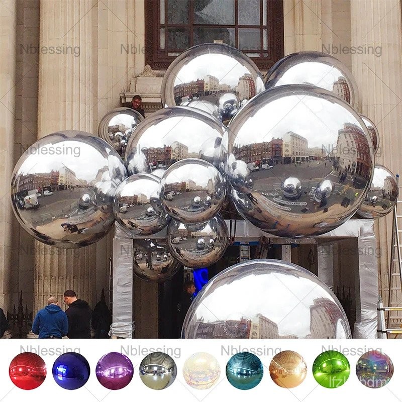 Decorative Inflatable Christmas Ball Event Pool Floating Chrome Ball ...