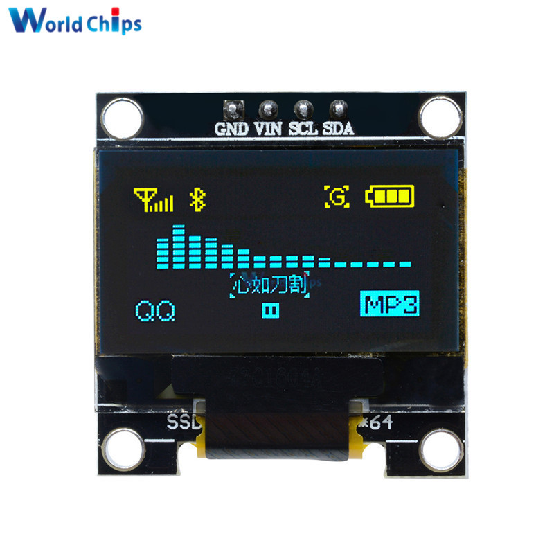 ≈0.96 inch IIC Serial Yellow Blue OLED Display Module 128X64 I2C 12864 ...