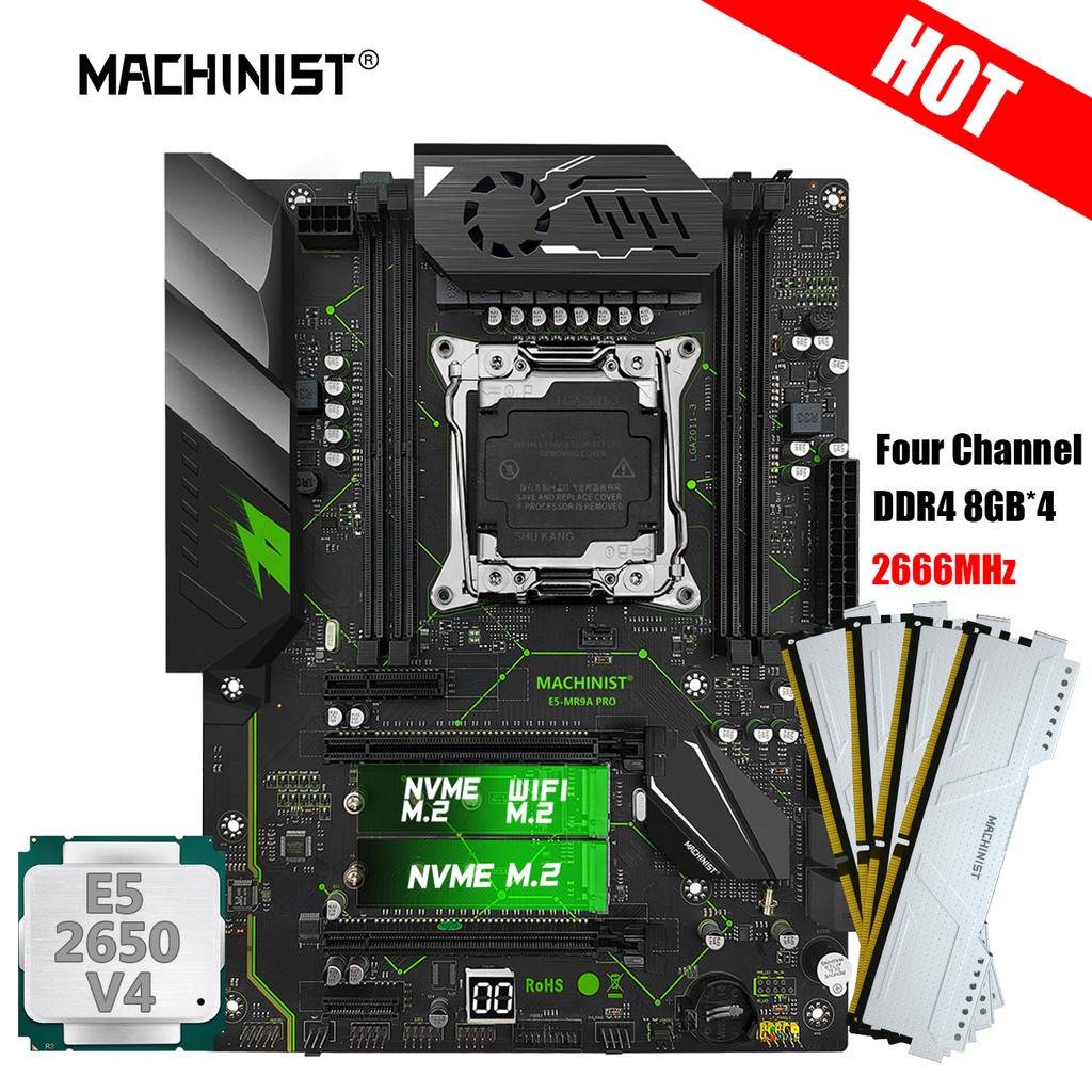 MACHINIST X99 Motherboard MR9A PRO Combo LGA 2011-3 Xeon kit E5 2650 V4 ...