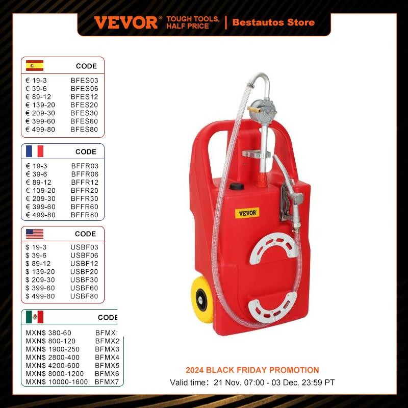 ๑VEVOR Fuel Caddy 32 Gallon Portable Fuel Storage Tank On-Wheels with ...