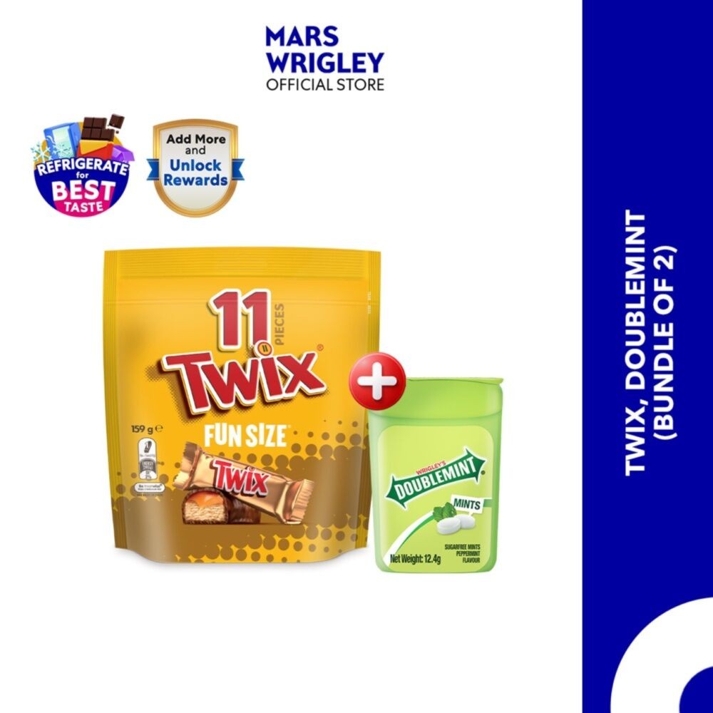 TWIX® Caramel Chocolate Funsize 159g and DOUBLEMINT Mints Peppermint ...