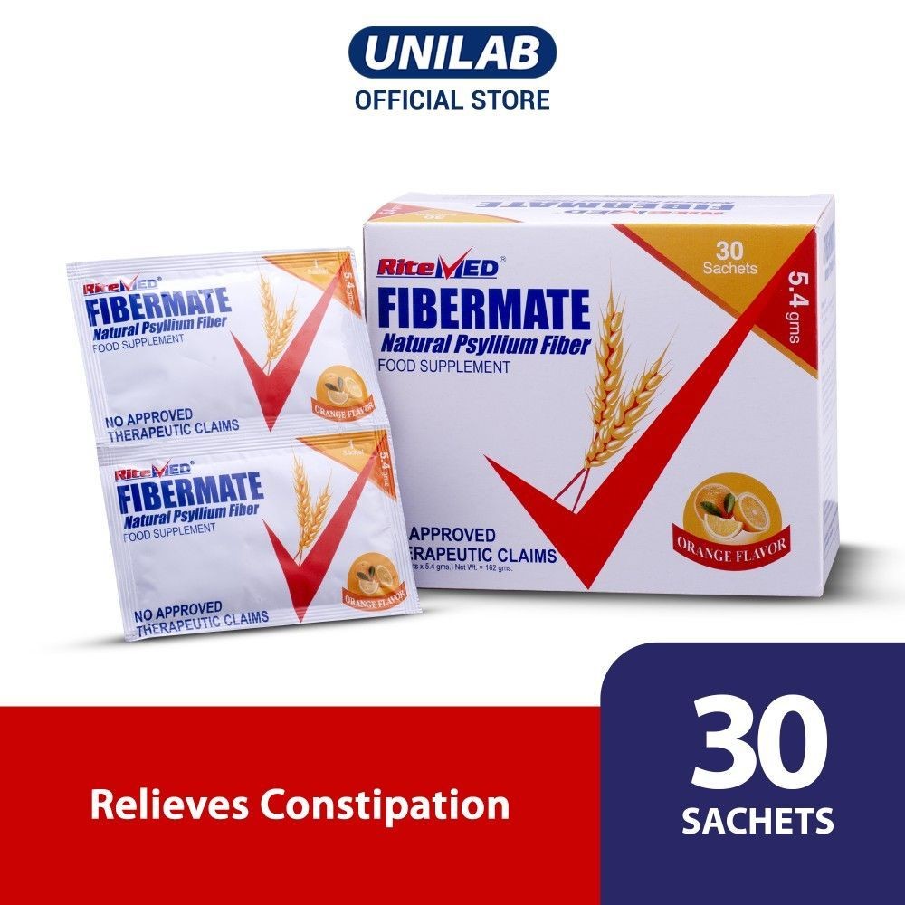 Unilab - RiteMED Fibermate Orange Flavor 30 Sachets (Relieves ...