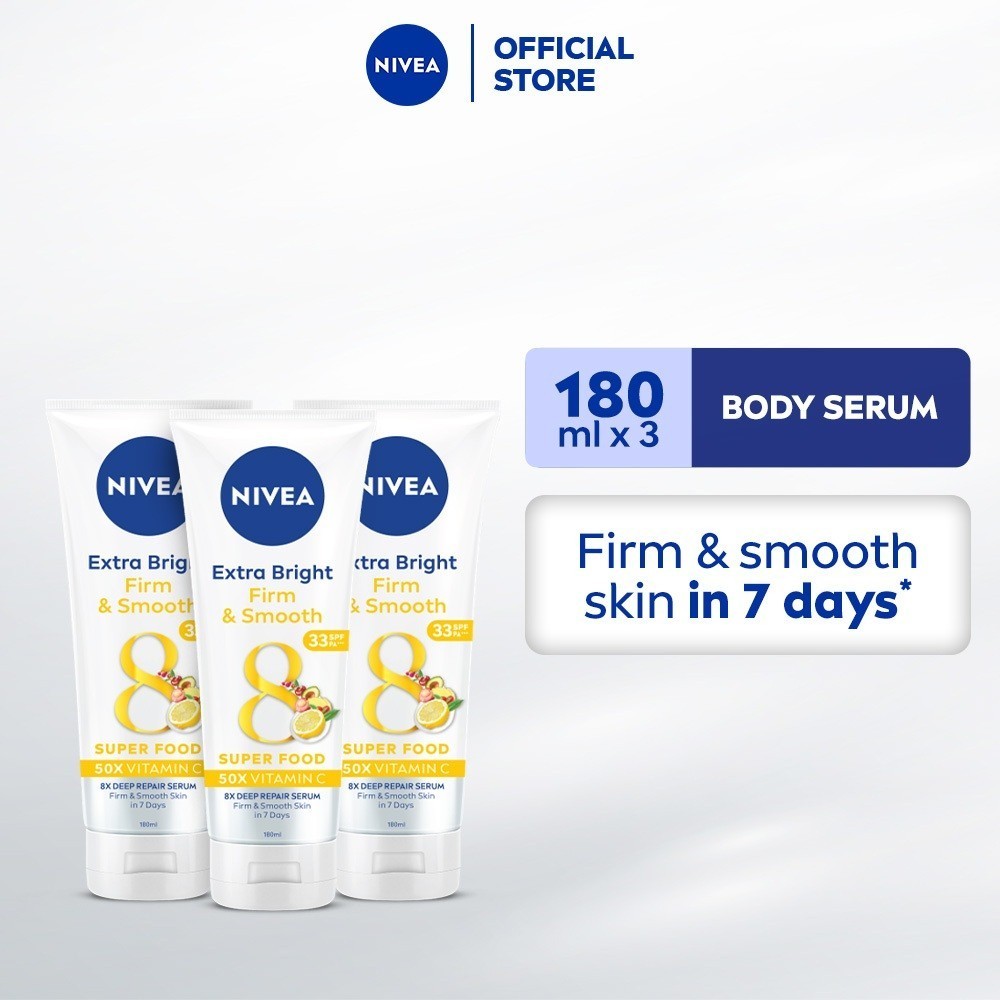 PACK OF 3 NIVEA Body Lotion Serum Extra Bright Firm and Smooth with SPF ...
