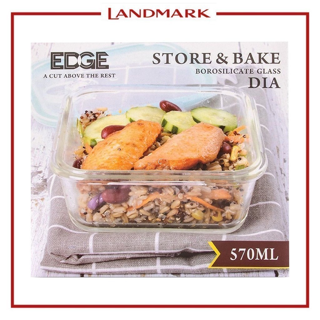 Edge Houseware Dia Glass Square Food Keeper 570ml - Clear | Shopee ...