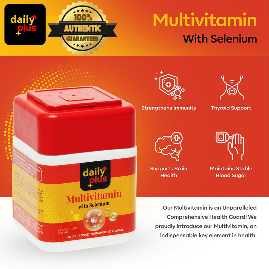 Daily Plus MultiVitamin with Selenium For Adults and Kids Strengthens ...