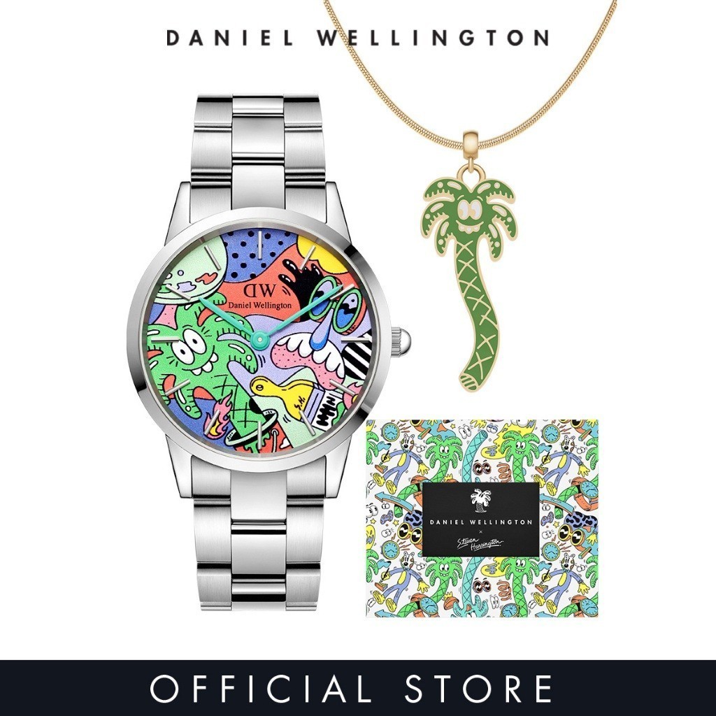 Steven Harrington x DW Set - Iconic Link Multicolor 40mm Silver + Charm ...