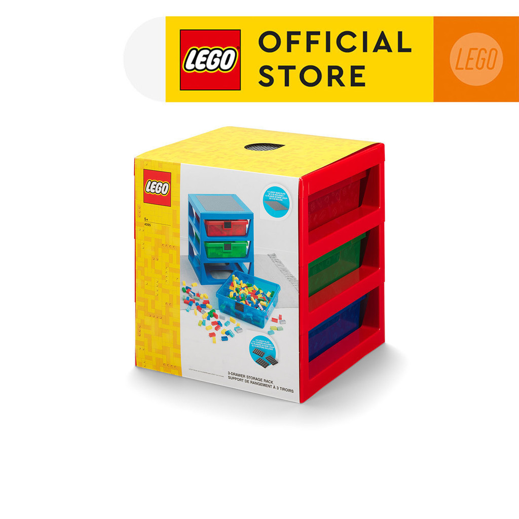 LEGO®️ 3-Drawer Storage Rack System - Red | Shopee Philippines