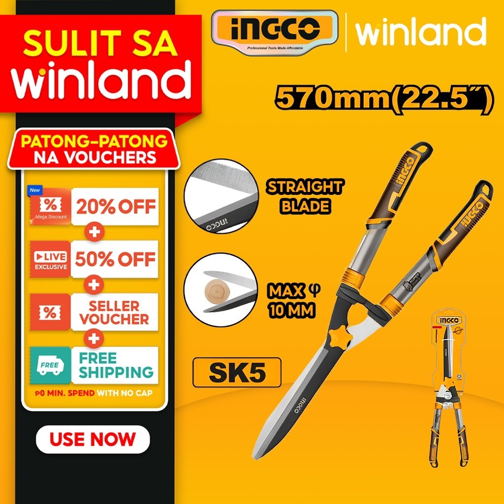 Ingco by Winland 22inch Hedge Shear Grass Cutter Scissors Trimmer ...