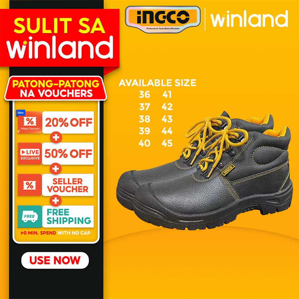 Ingco by Winland Safety Boots with Steel Toe Cap SSH04S1P | Shopee ...