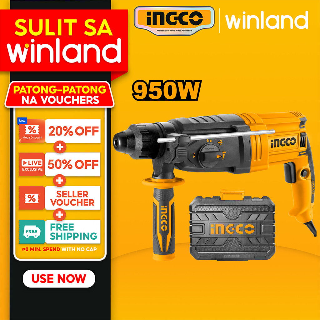 Ingco by Winland Rotary Hammer Power Tool 950W with RGH9528 ING-PT ...