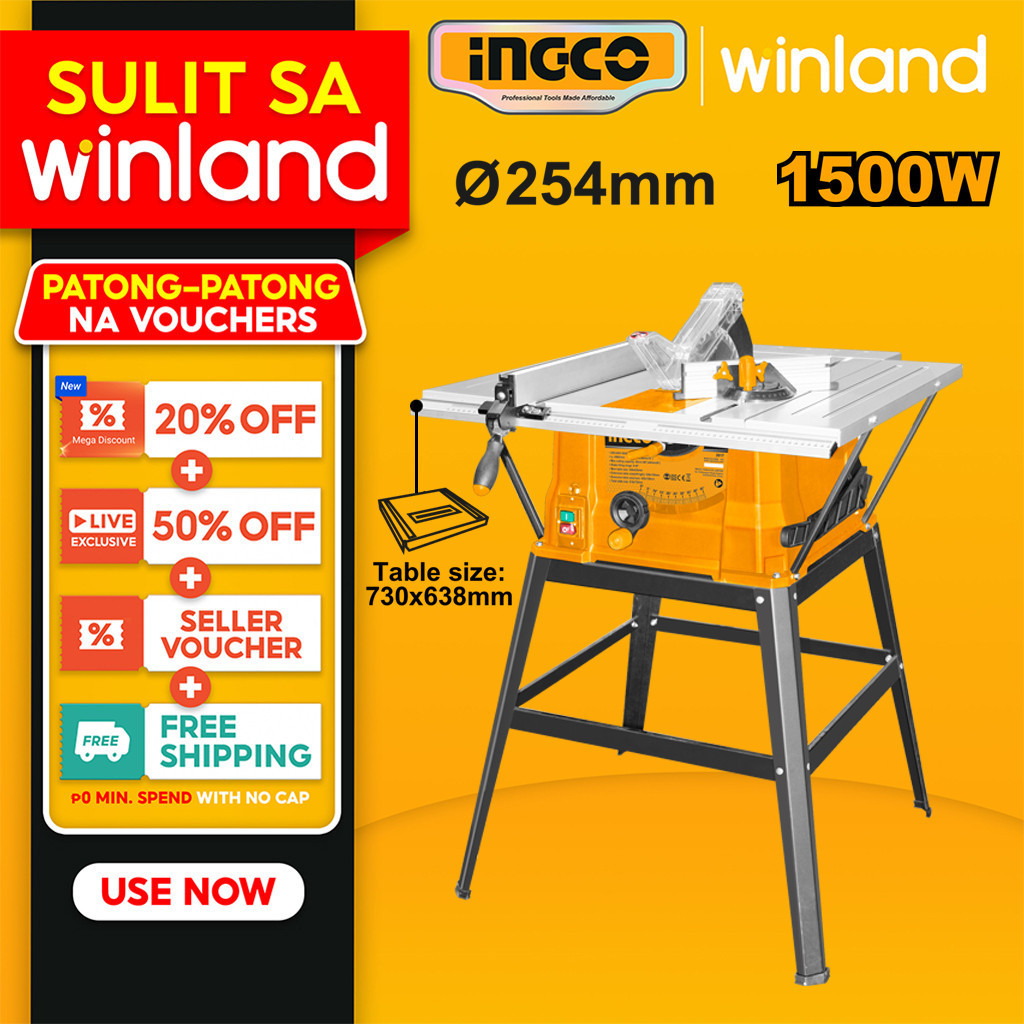 Ingco by Winland Table Saw 1500W TS15007 ING-PT | Shopee Philippines