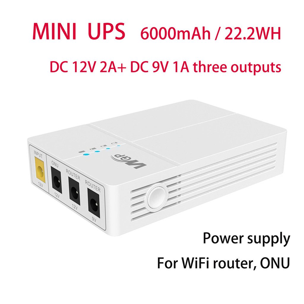 6000mAh 3 Outputs Mini Power Bank Mini UPS Power Supply 12V 2A & 9V 1A ...