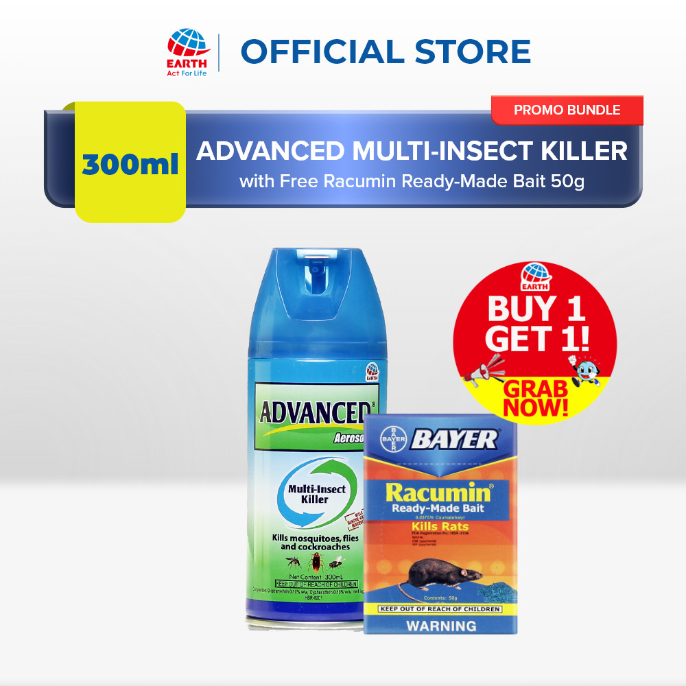 Advanced Multi-Insect Killer 300mL with Free Racumin Ready-Made Bait ...