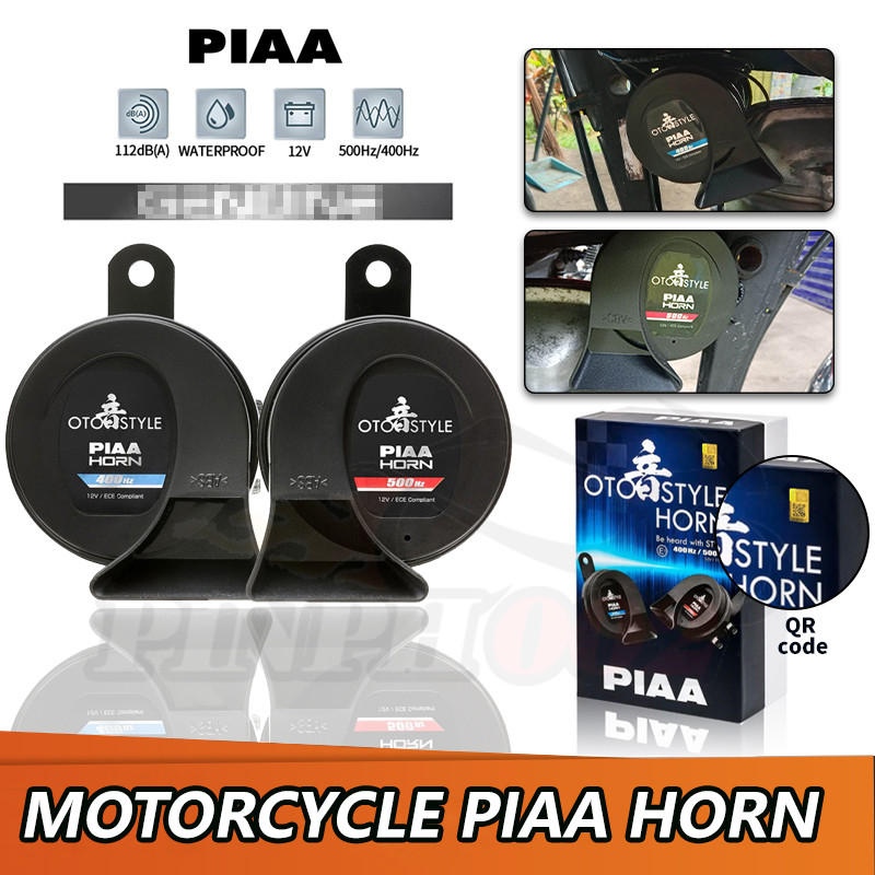 PIAA Horn 12v OTO Style 400Hz/500Hz For Motorcycle Universal 2PCS 112dB Dual Tone | Shopee ...