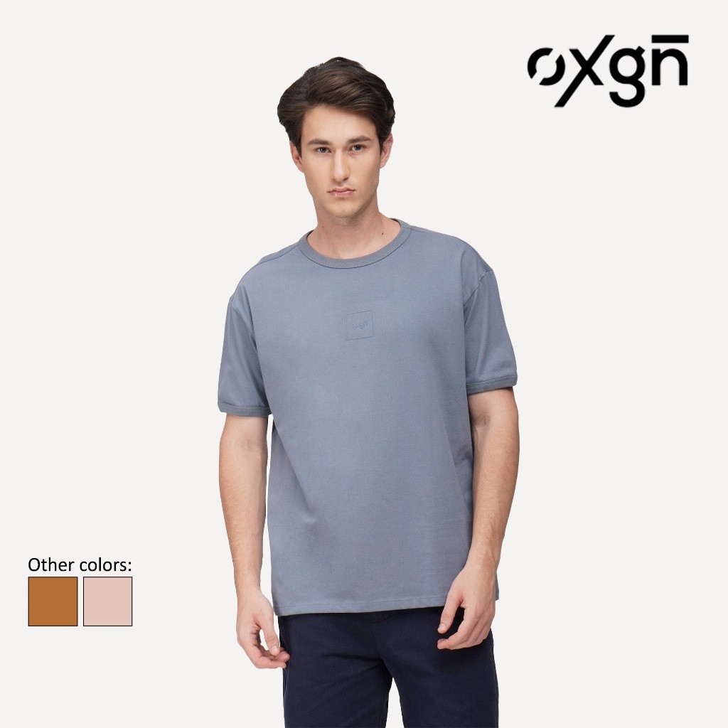 OXGN Logo Graphic Print T-Shirt For Men (Blush/Caramel/Stone) | Shopee ...
