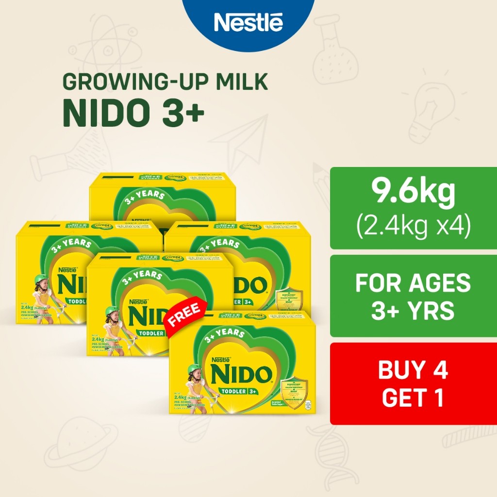 [BUY 4 GET 1] NIDO 3+ Powdered Milk Drink For Pre-Schoolers Above 3 ...