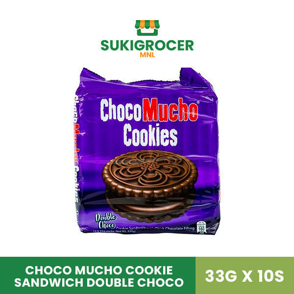 Choco Mucho Cookie Sandwich Double Choco 33G x 10s | Shopee Philippines