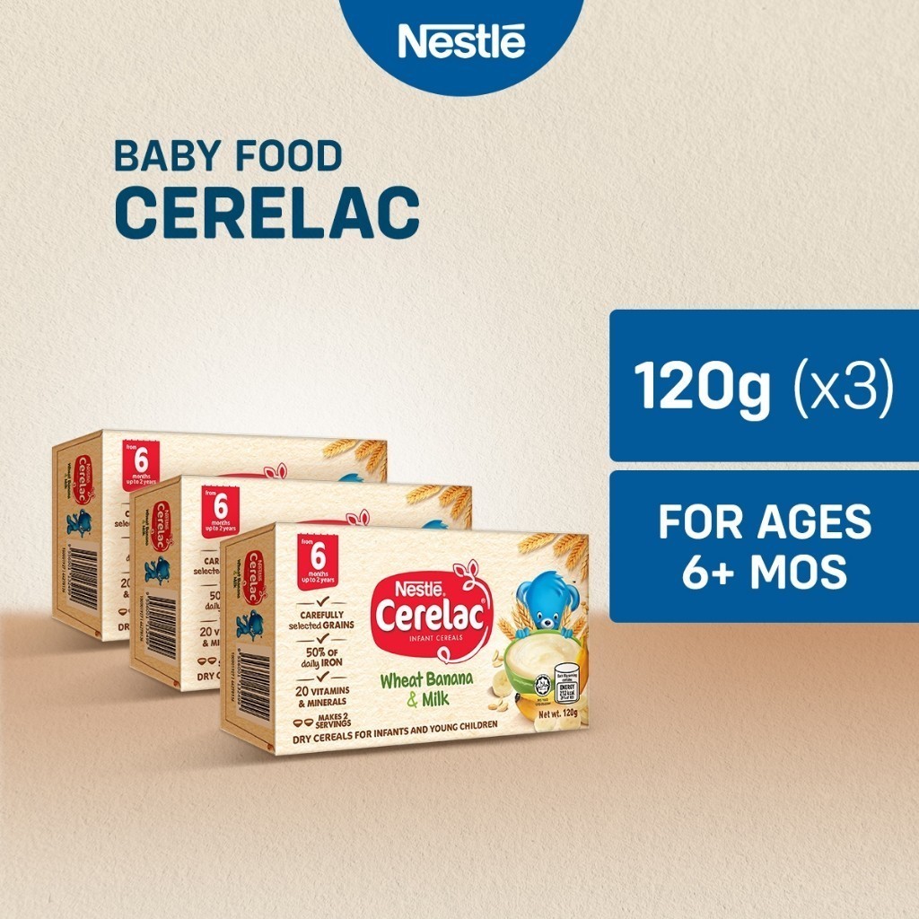 Cerelac Wheat Banana & Milk Infant Cereal 120g - Pack of 3 | Shopee ...