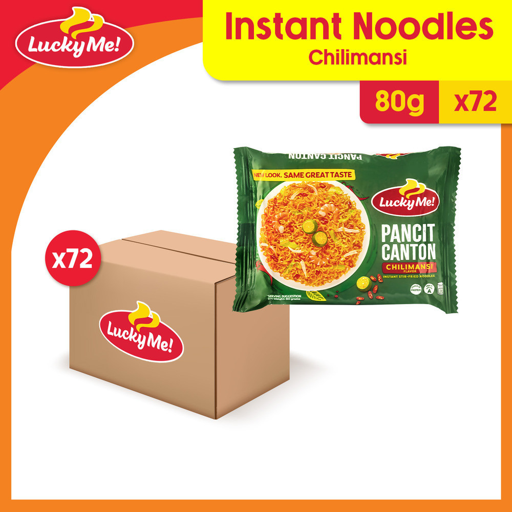 Lucky Me! Pancit Canton Chilimansi 80g x 72 | Shopee Philippines
