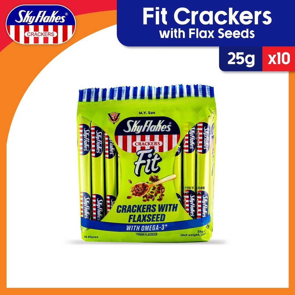 Skyflakes Fit Crackers Omega-3 with Flax seeds 25gx10 | Shopee Philippines